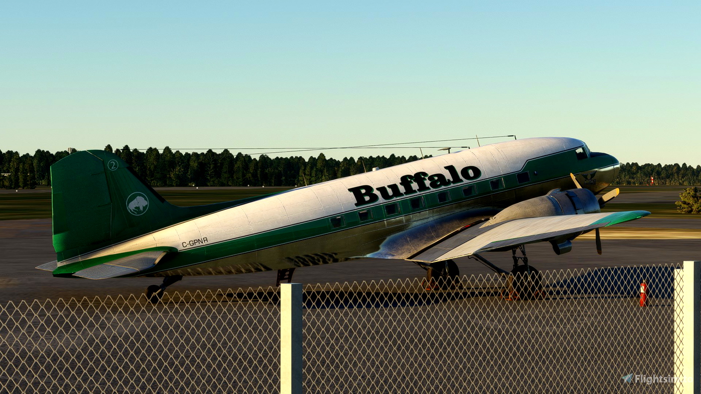 Buffalo Airways C-GPNR DC-3 With IRL cockpit textures and IRL airspeed ...