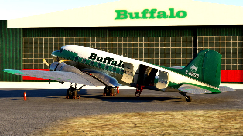 Buffalo Airways C-GWZS DC-3 With included IRL cockpit textures and IRL ...