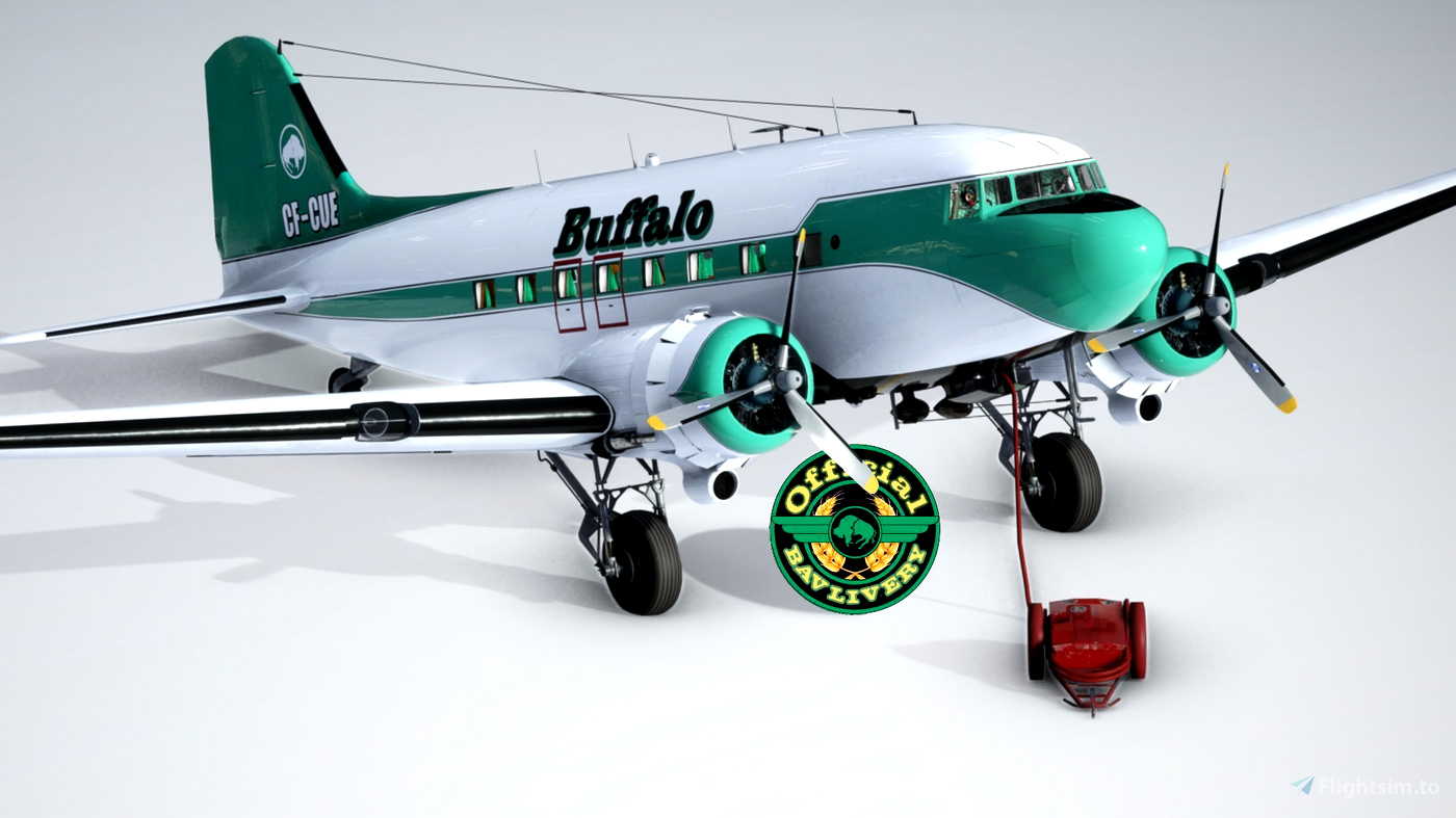 Buffalo Airways CF-CUE DC-3 With included cockpit textures and ...