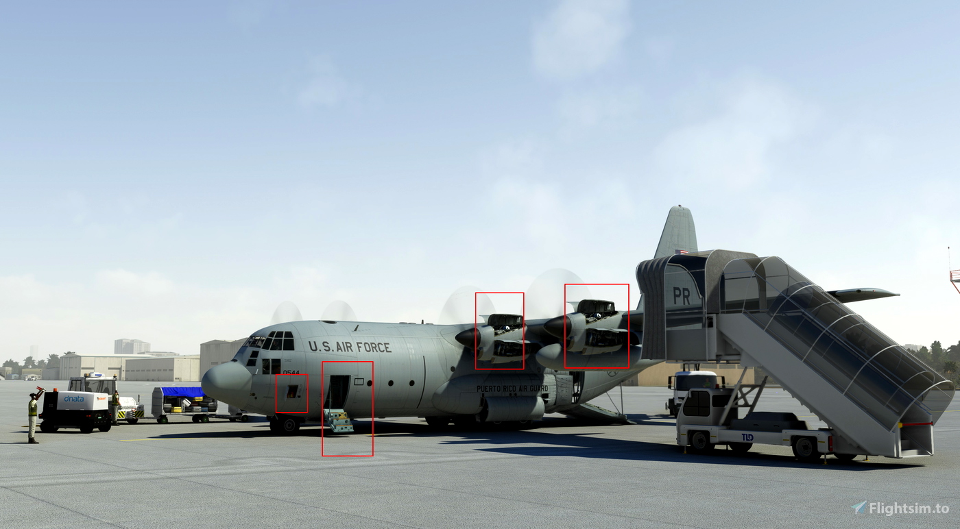 Cockpit view for the CaptainSim C-130 exterior for Microsoft Flight ...