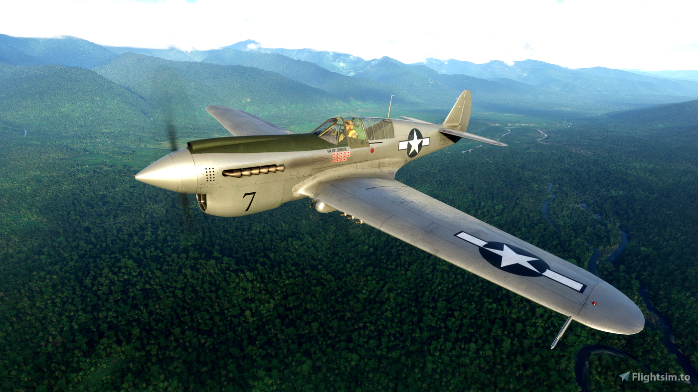 Curtiss P-40N Warhawk 49th FG #7 Major Johnson for Microsoft Flight ...