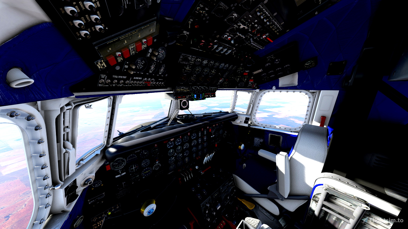 DC-6 White, Black, & Blue cockpit textures for Microsoft Flight ...