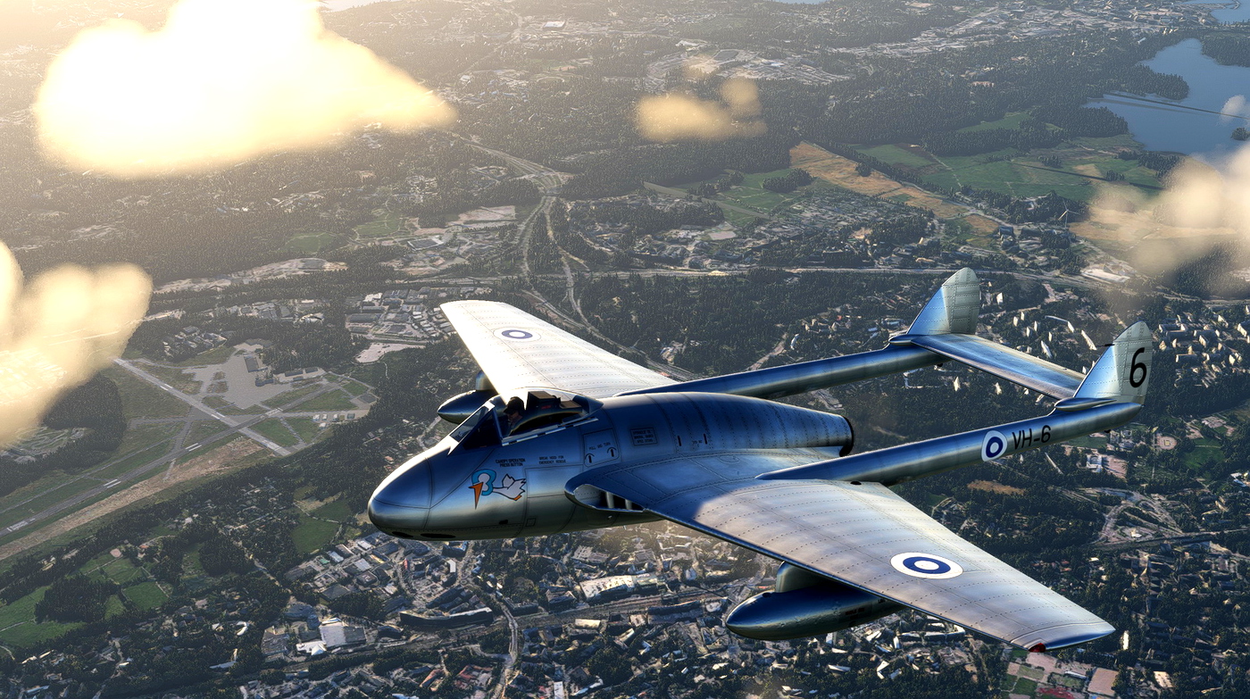 de Havilland DH-100 Vampire Finnish Air Force VH-6 pro Microsoft Flight ...