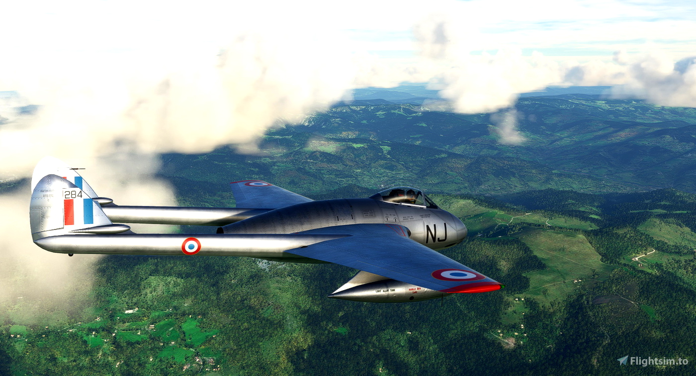 de Havilland DH-100 Vampire French Air Force NJ284 for Microsoft Flight ...