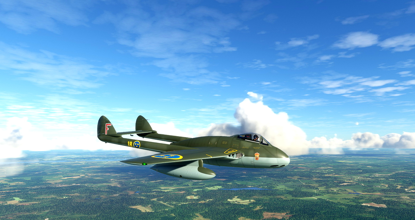 de Havilland DH-100 Vampire Royal Swedish Air Force 18 F for Microsoft ...
