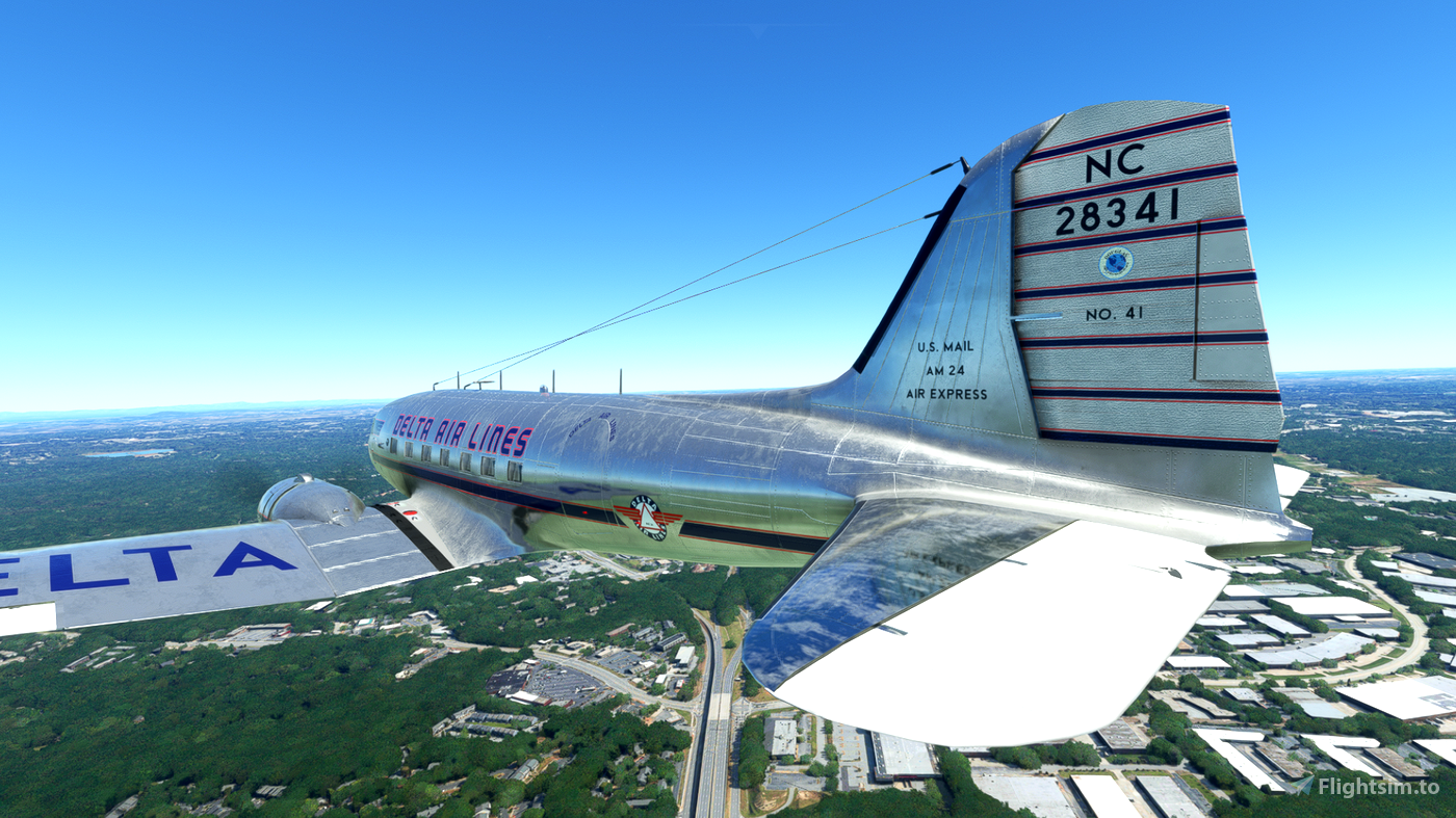 Douglas DC-3 Delta Air Lines 'Ship 41' w/ cabin (NC28341) for Microsoft ...