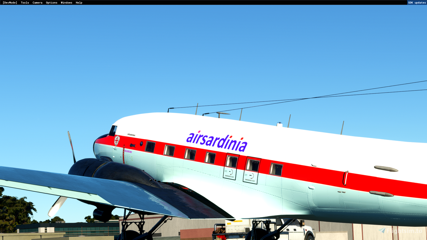 DOUGLAS DC-3 LIVERY "MUVRONE" (a sardinia Big Horn) FOR AIRSARDINIA VIRTUAL VA 对于 Microsoft ...