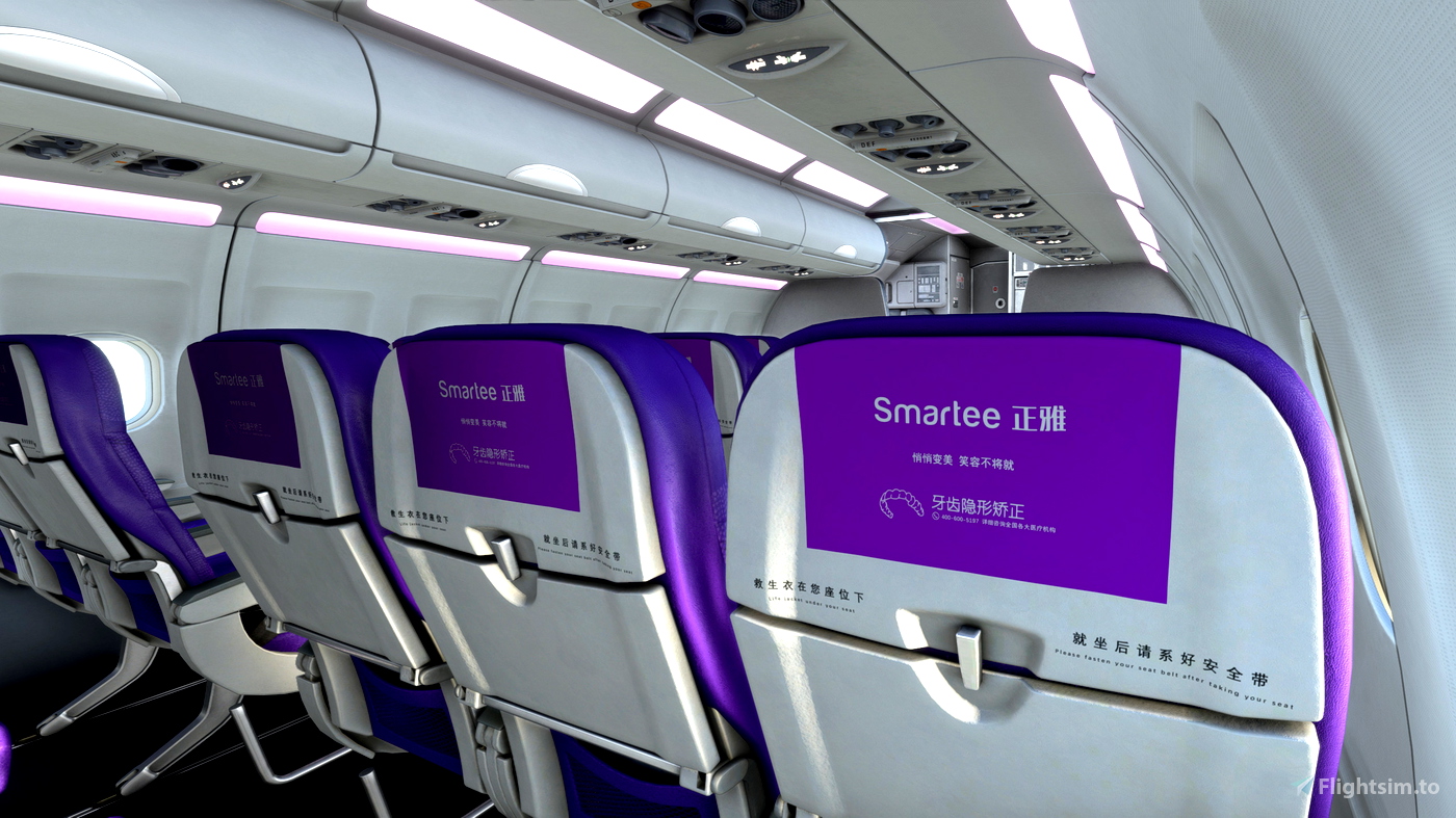 Fenix A320 Juneyao Air B-6962 Livery Cabin 8K for Microsoft Flight ...