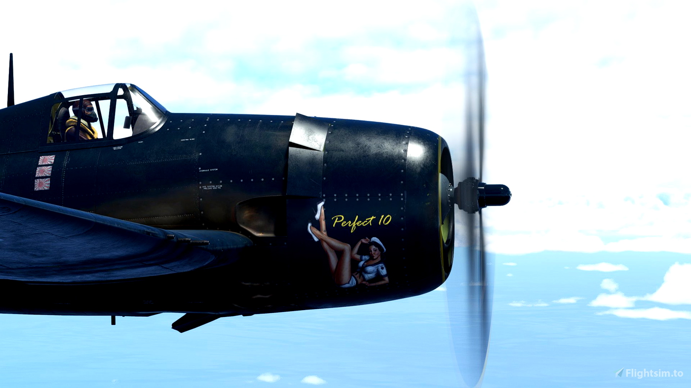 Grumman F6F Hellcat "Perfect 10" (fictional) for Microsoft Flight Simulator | MSFS