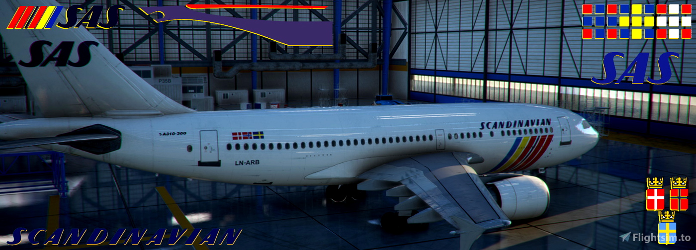 INI Simulations A310 SAS 1980-1990 LN-ARB for Microsoft Flight ...
