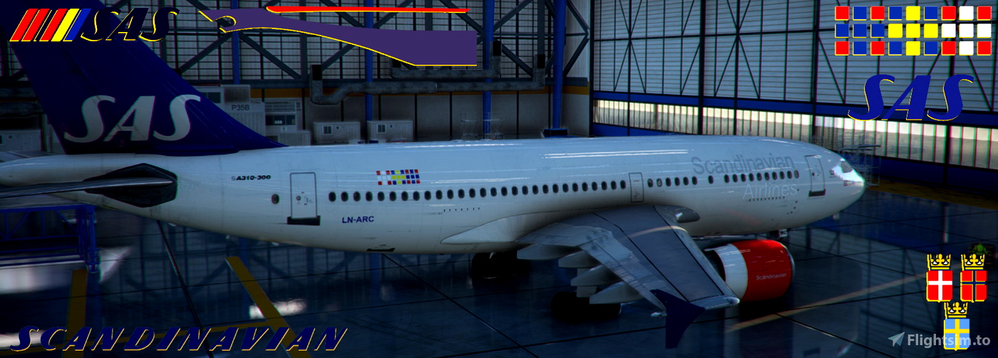 INI Simulations A310 SAS 1998-2019 LN-ARC for Microsoft Flight ...