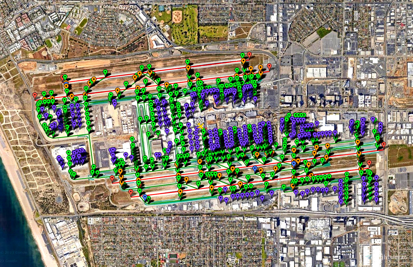 Los Angeles International Airport (KLAX) PIlot2ATC Gates and Taxiways ...