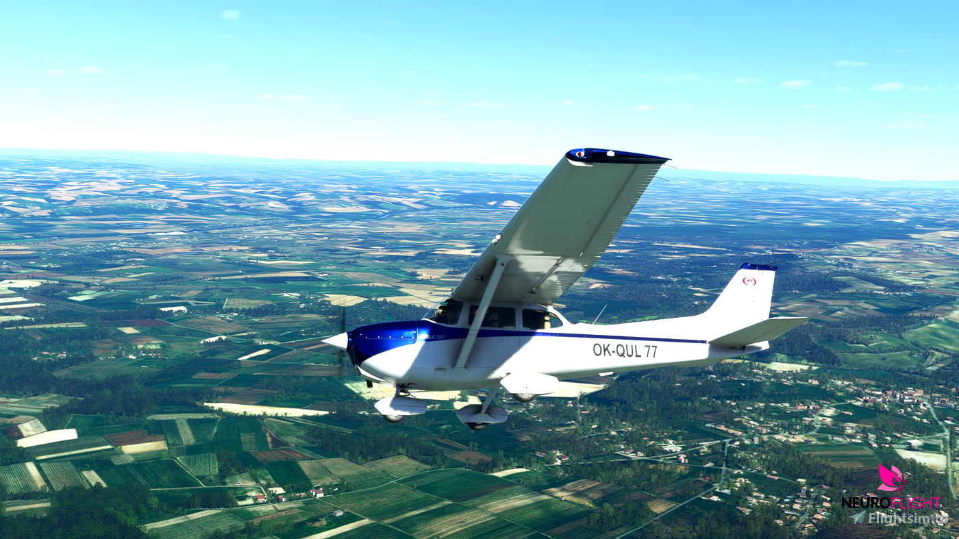 OK-QUL 77 metallic blue and white livery for Asobo C172 G1000. [4K] для ...