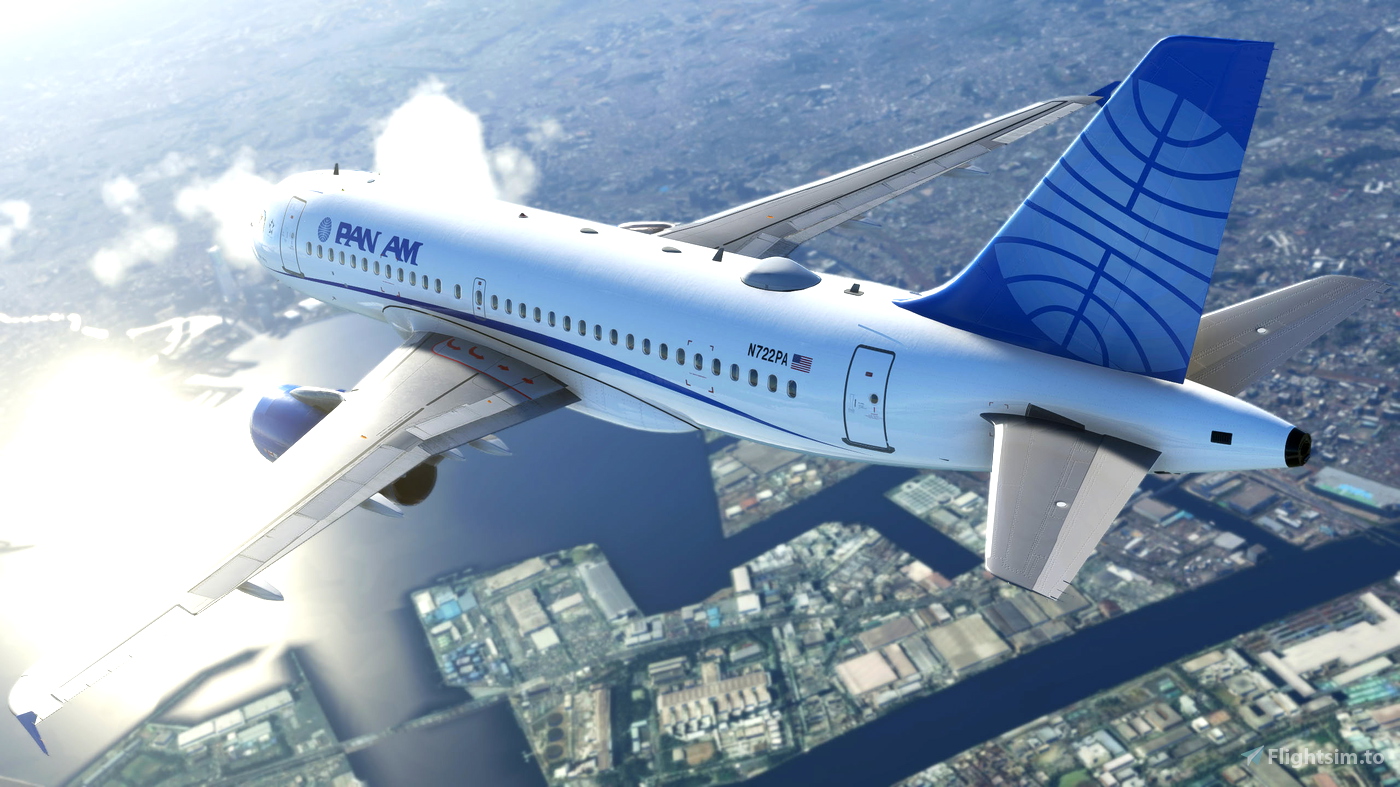 Pan Am 2023 Fictional Livery (LatinVFR A319ceo CFM and IAE) for Microsoft Flight Simulator | MSFS