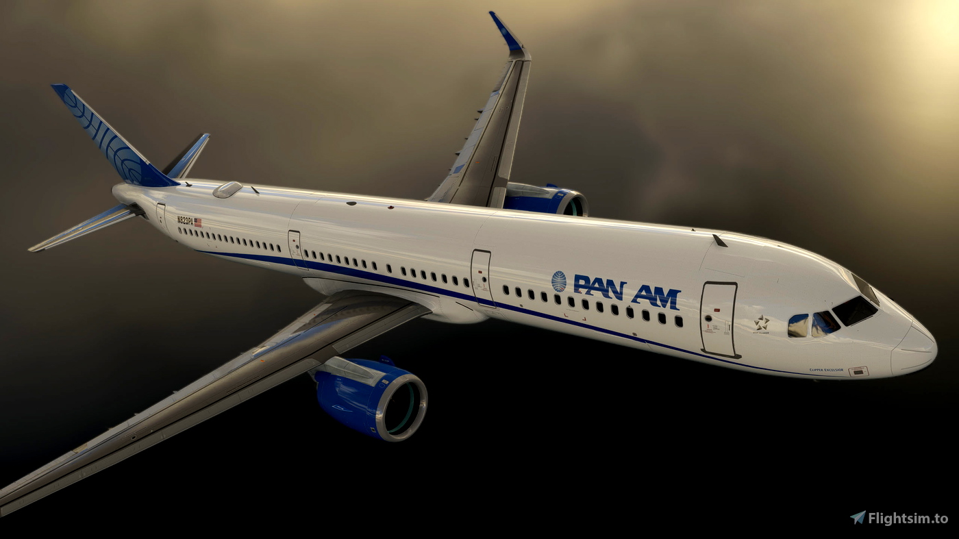 Pan Am 2023 Fictional Livery (LatinVFR A321neo series) for Microsoft Flight Simulator | MSFS