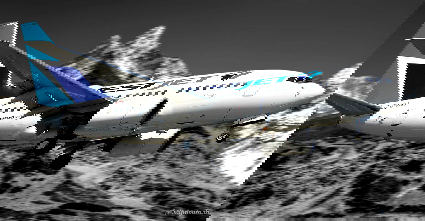 PMDG 737-600 WestJet C-GWSJ (maple leaf logo) for Microsoft Flight ...