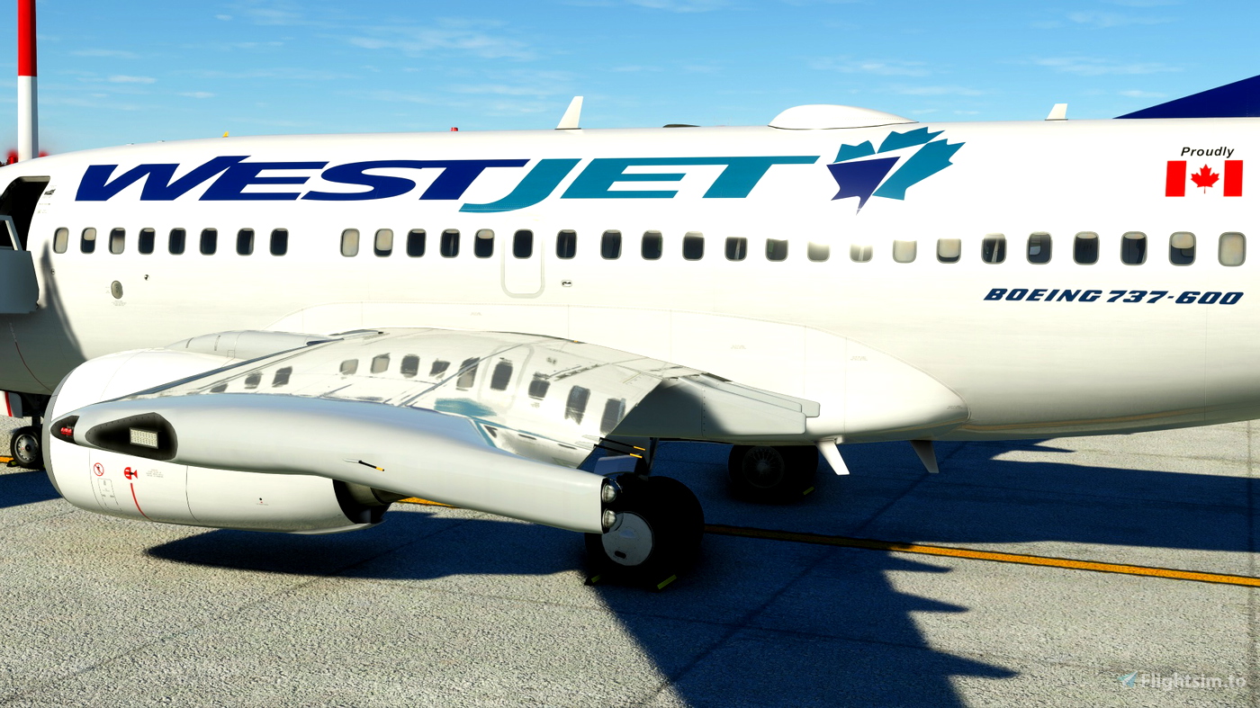 PMDG 737-600 WestJet C-GWSJ (maple leaf logo) for Microsoft Flight ...