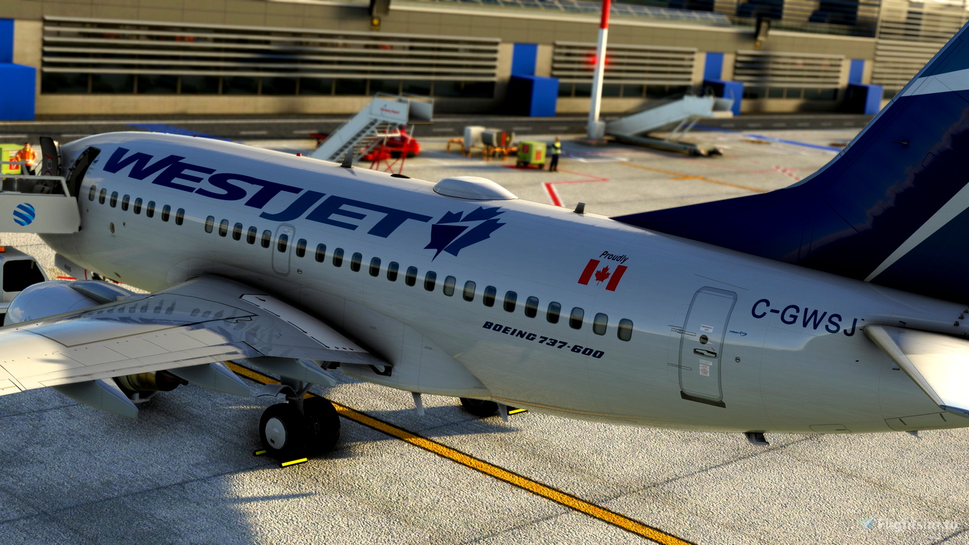 PMDG 737-600 WestJet C-GWSJ (maple leaf logo) for Microsoft Flight ...