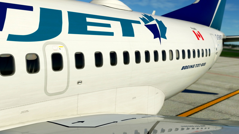 PMDG 737-600 WestJet C-GWSJ (maple leaf logo) for Microsoft Flight ...