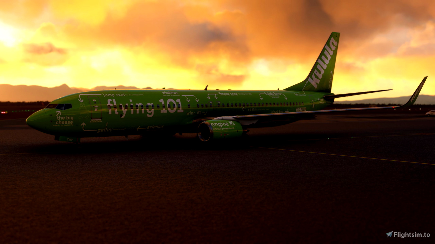 PMDG 737-800 Kulula Airlines ZS-ZWP "Flying 101" for Microsoft Flight ...