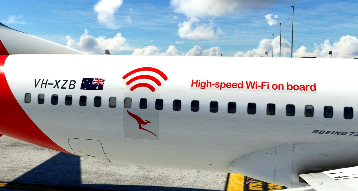 PMDG 737-800 Qantas - VH-XZB Wifi Test aircraft for Microsoft Flight ...