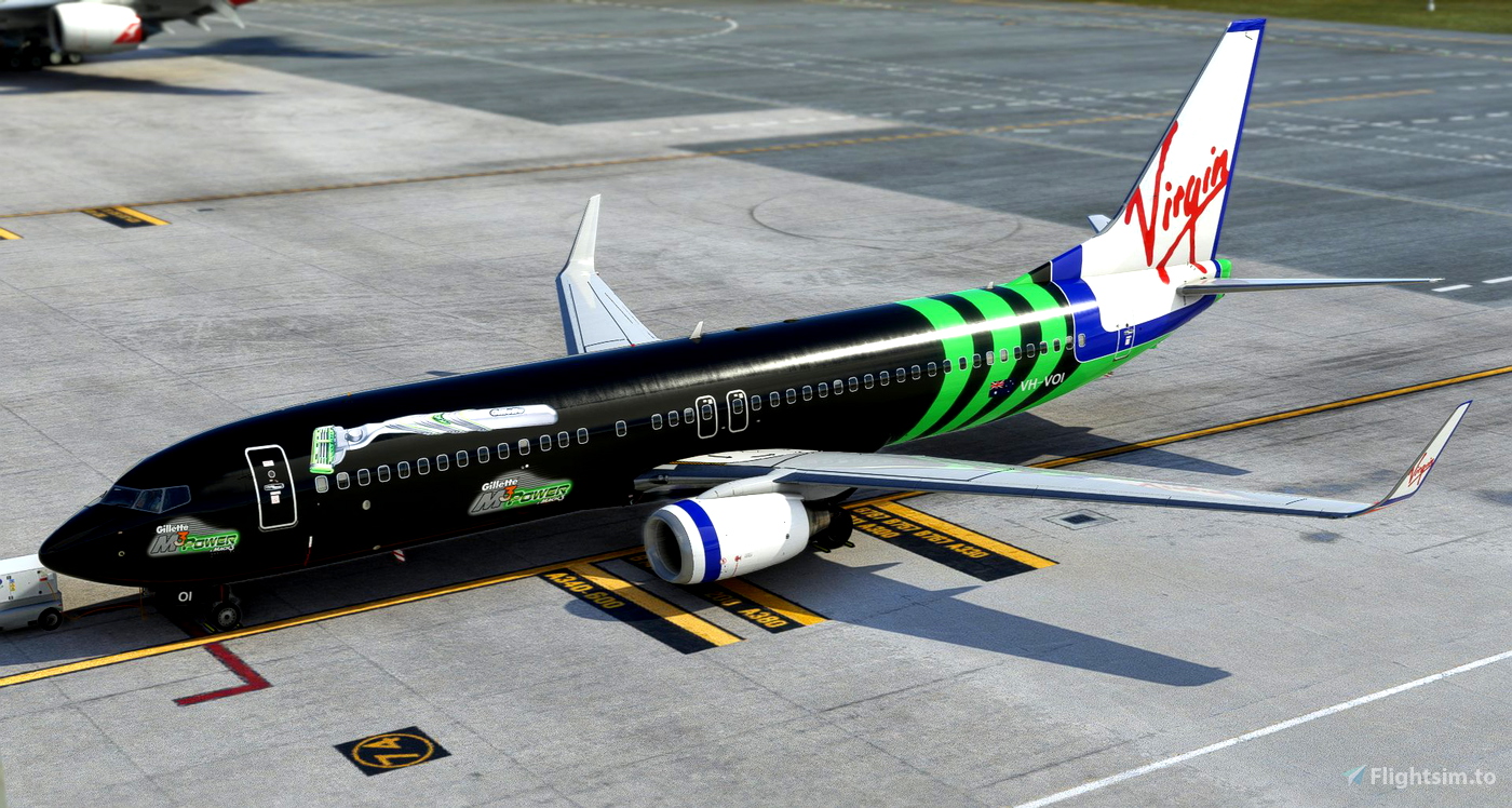PMDG 737-800 Virgin Blue - VH-VOI Gillette Jet for Microsoft Flight ...