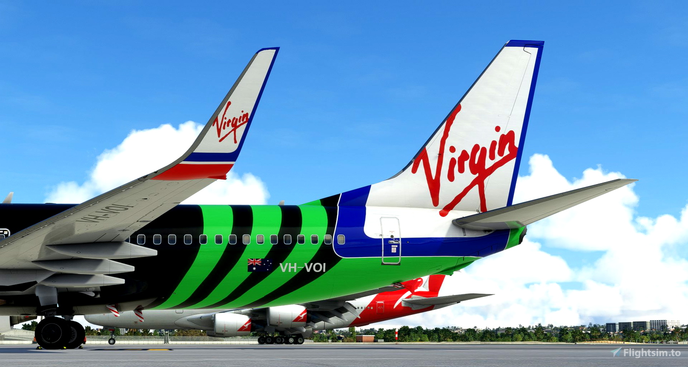 PMDG 737-800 Virgin Blue - VH-VOI Gillette Jet for Microsoft Flight ...