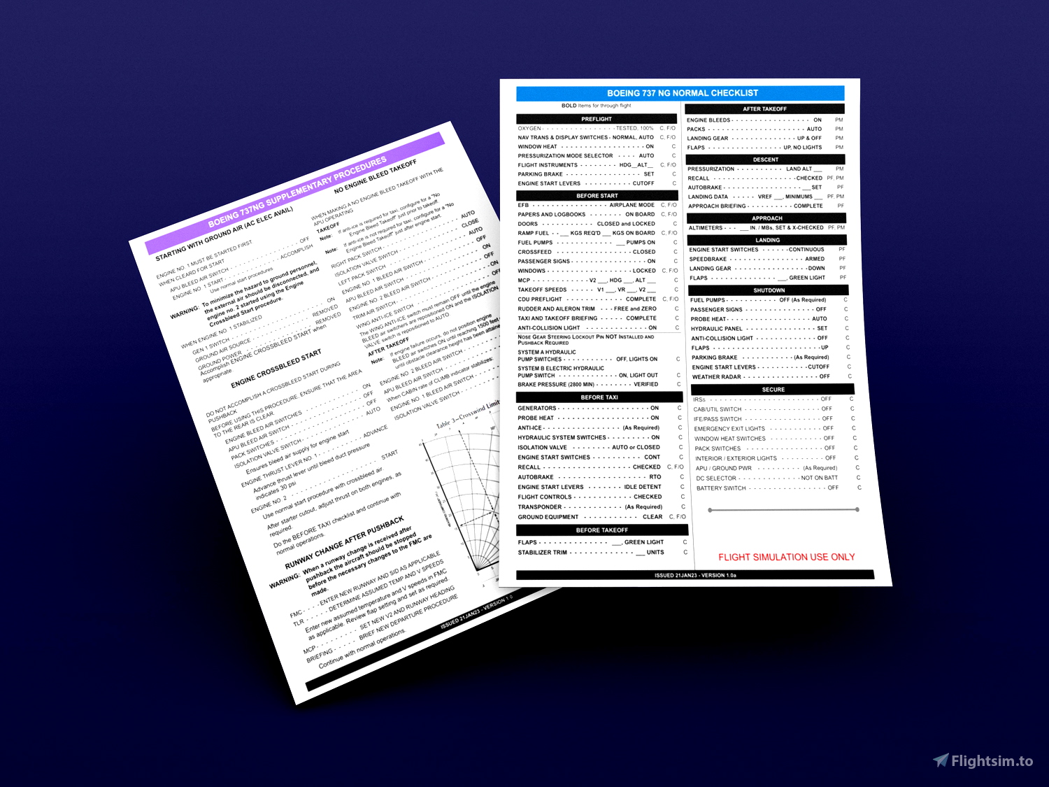 Checklists Pmdg Boeing 737 800 Add Ons For Microsoft Flight Simulator
