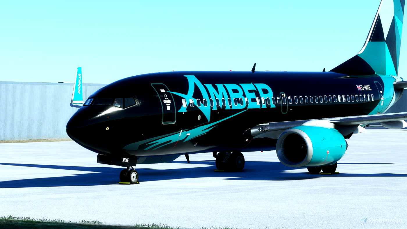 PMDG Boeing 737-700 BW / G-MIKE / Amber Virtual - 4K black for ...