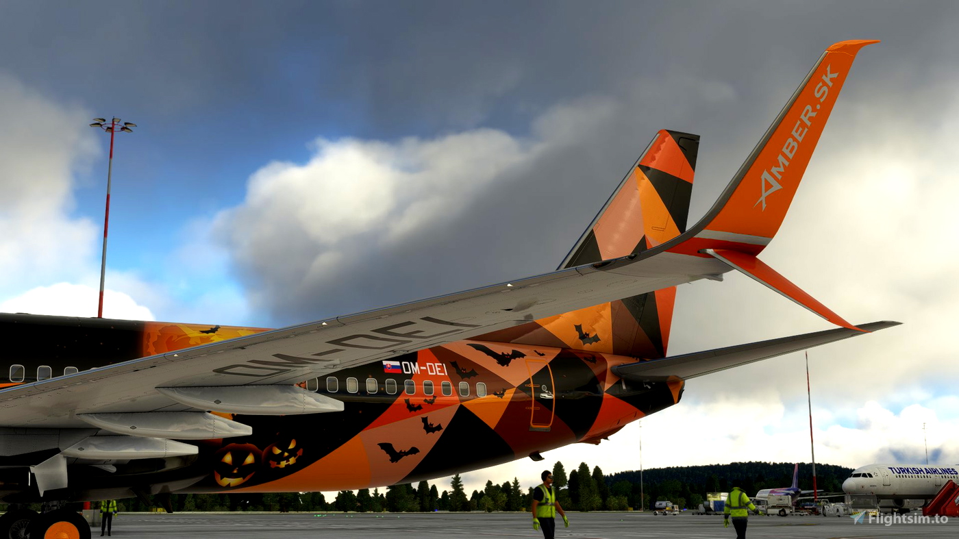 PMDG Boeing 737- 800 SSW - HALLOWEEN EDITION / OM-DEI / Amber Virtual ...
