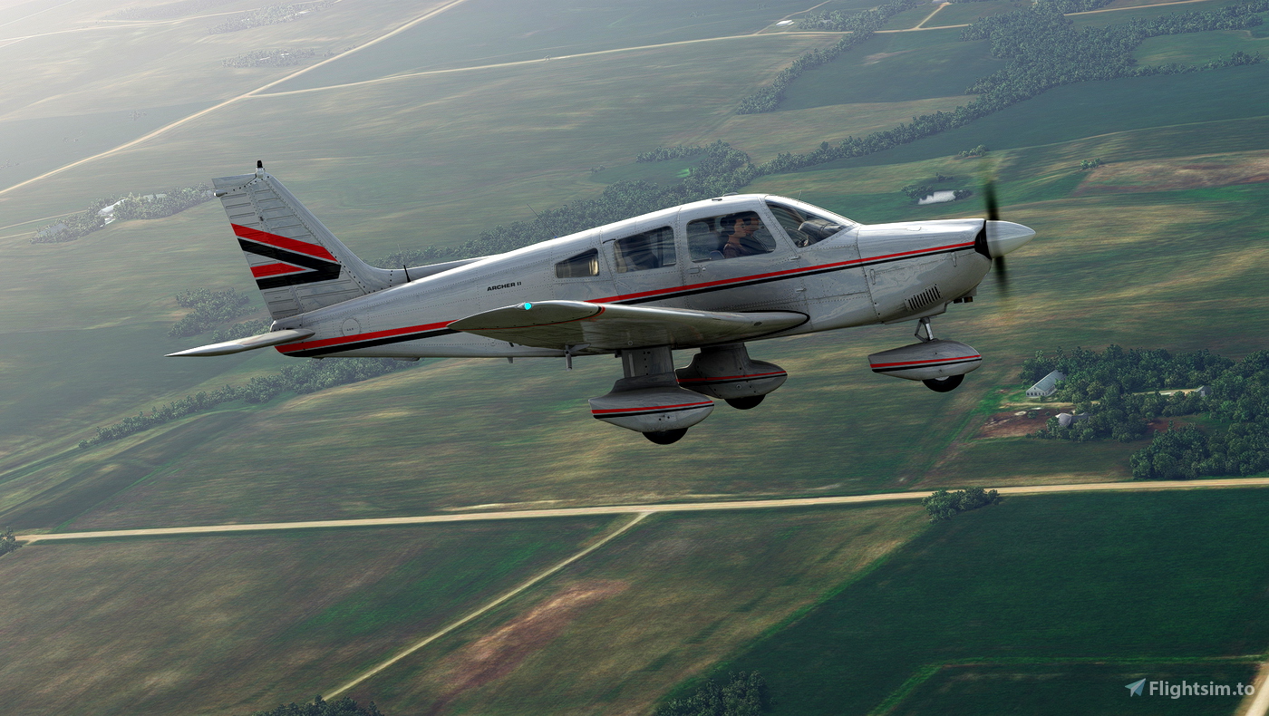 Red and Black Livery for Carenado Piper Archer for Microsoft Flight ...