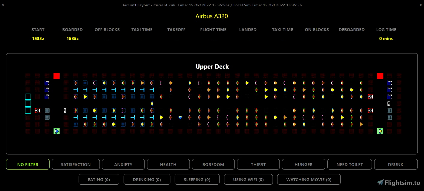 SLC Cabin Layout FENIX A320 with 162 Seats for Microsoft Flight ...