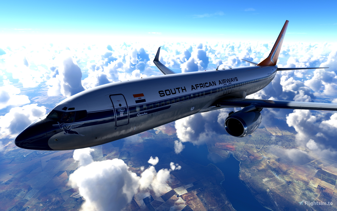South African Airways 1970's Retro Boeing 737-800 PMDG SSW ZS-SBQ for ...