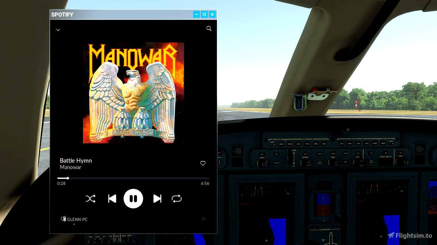 Spotify Panel for Microsoft Flight Simulator | MSFS