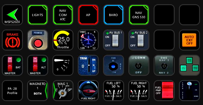 StreamDeck XL Profile for Piper Arrow PA-28 III and IV for Microsoft ...
