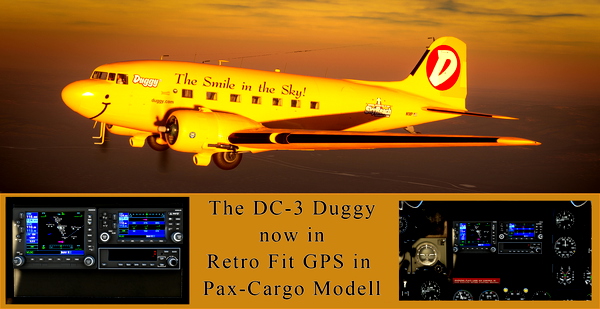 The Douglas DC-3 HB-IRI Swissair neutrality livery, now in Retrofit GPS ...