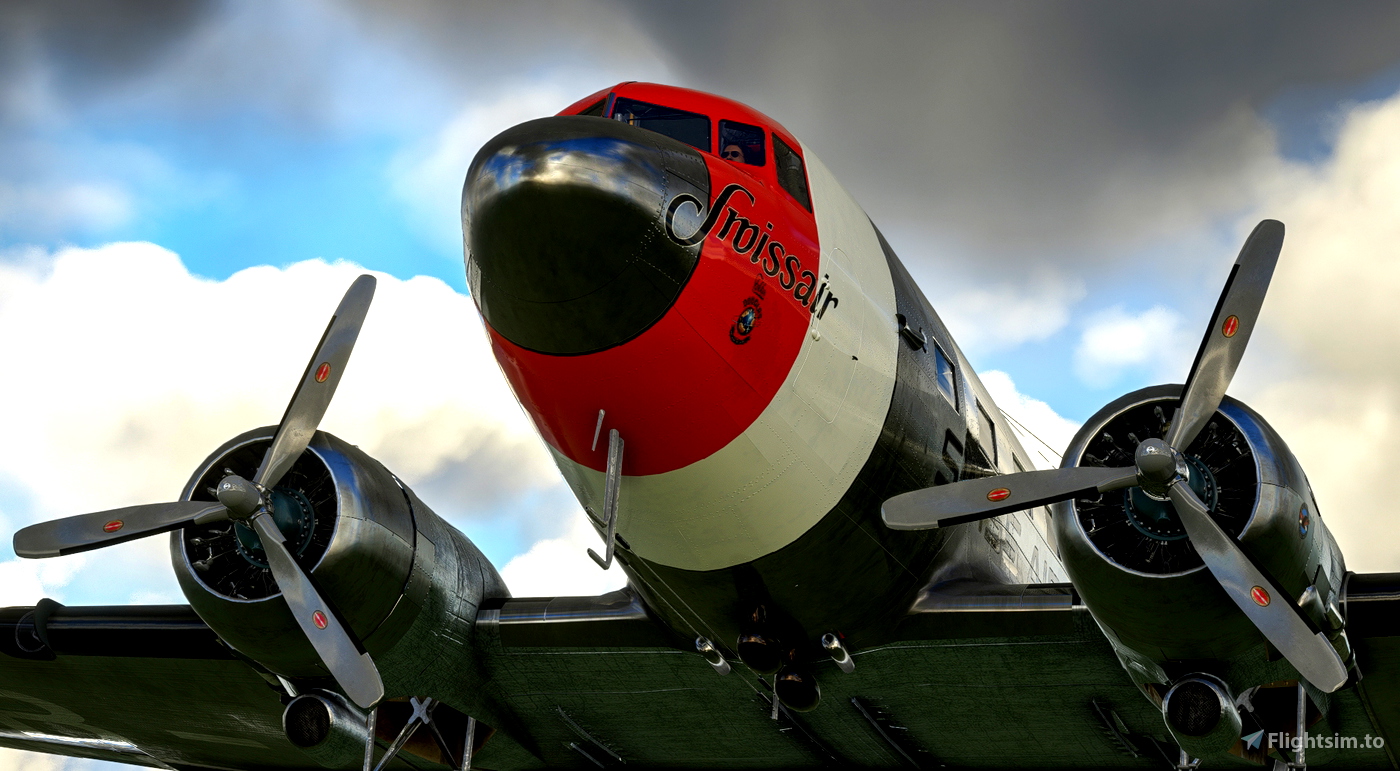 The Douglas DC-3 HB-IRI Swissair with Neutrality-Livery for Microsoft ...