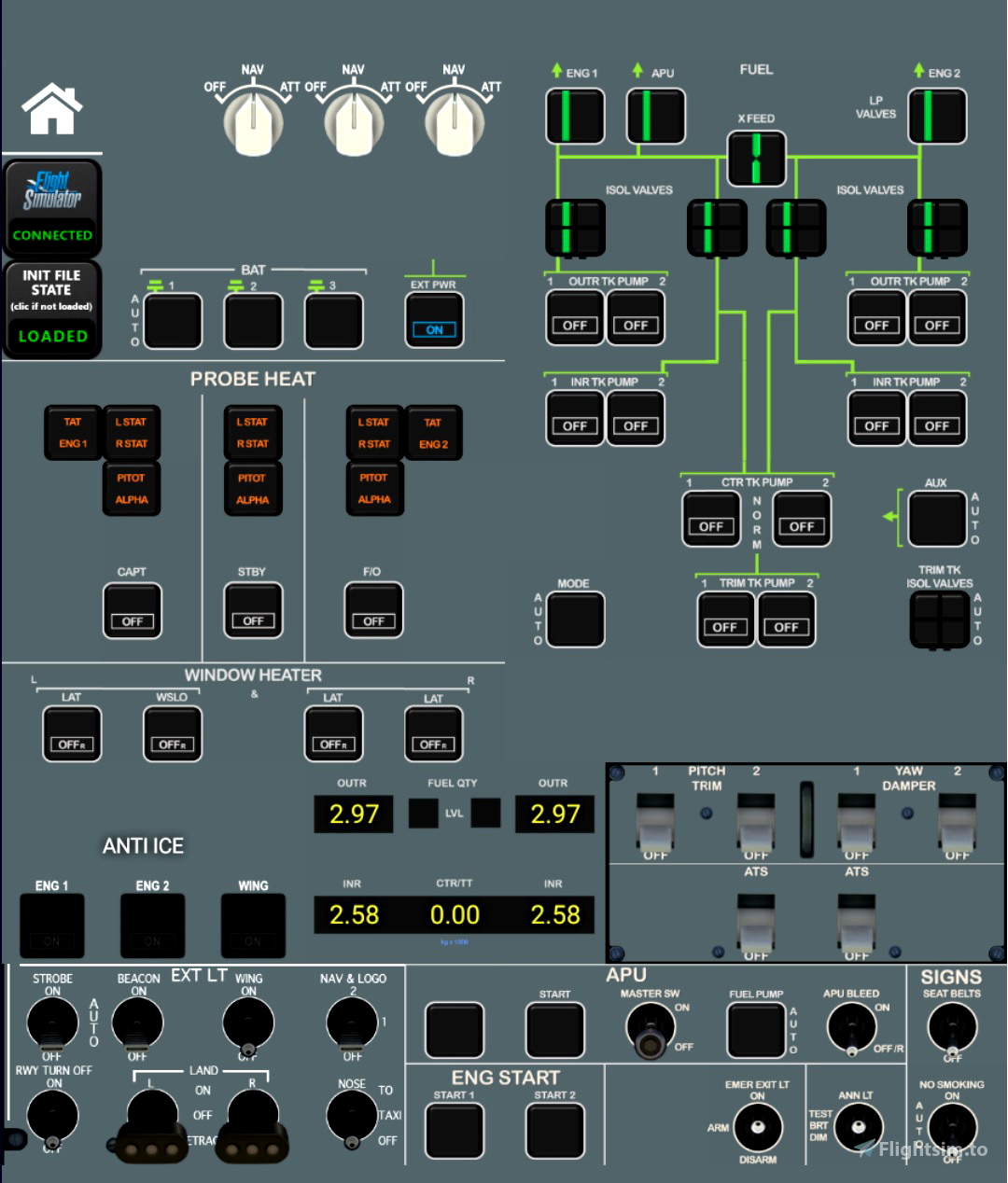 Touch Portal - IniBuilds A310 Overhead Panel for Microsoft Flight ...