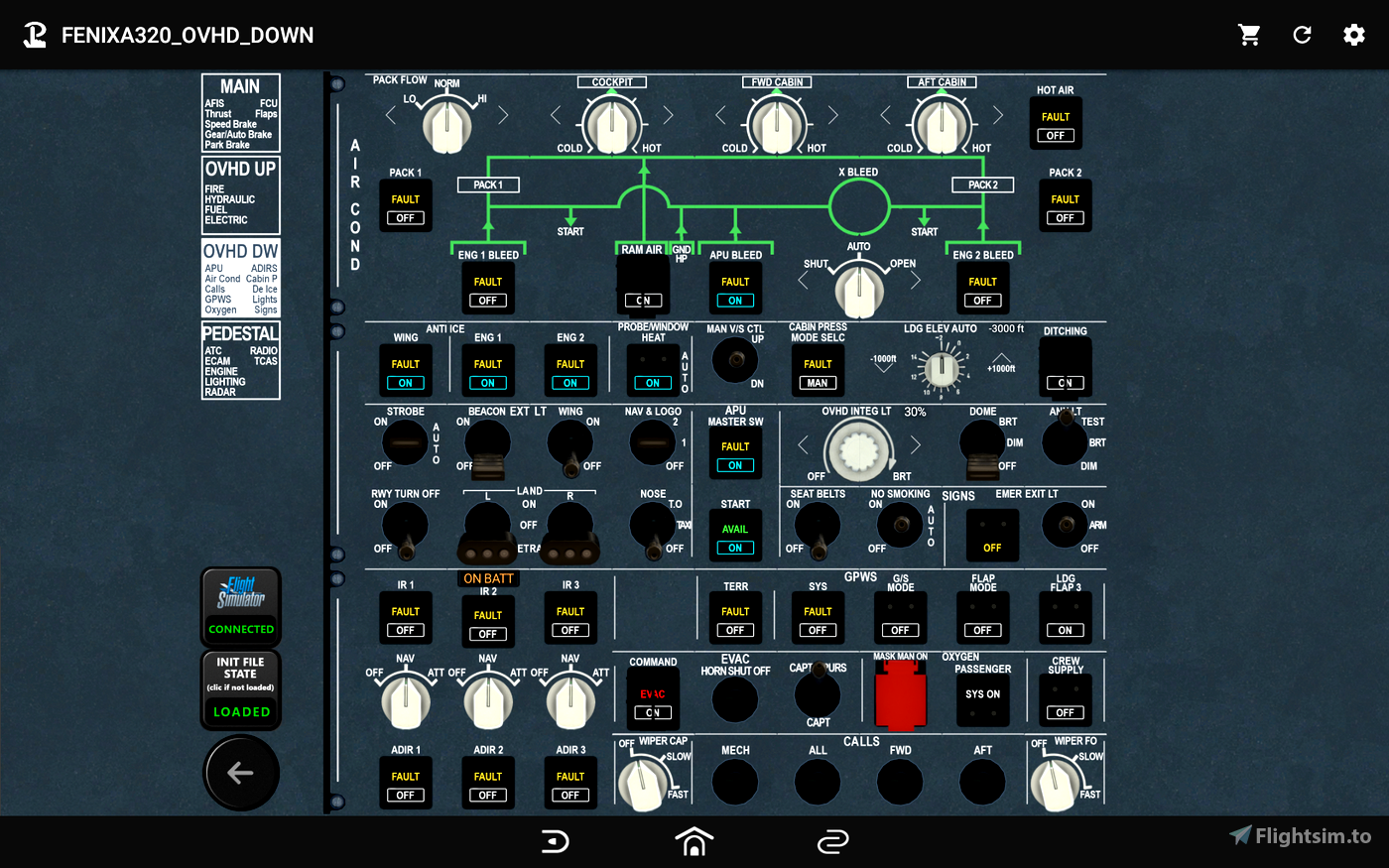 Touch Portal pages for Fenix Simulations A320 for Microsoft Flight ...
