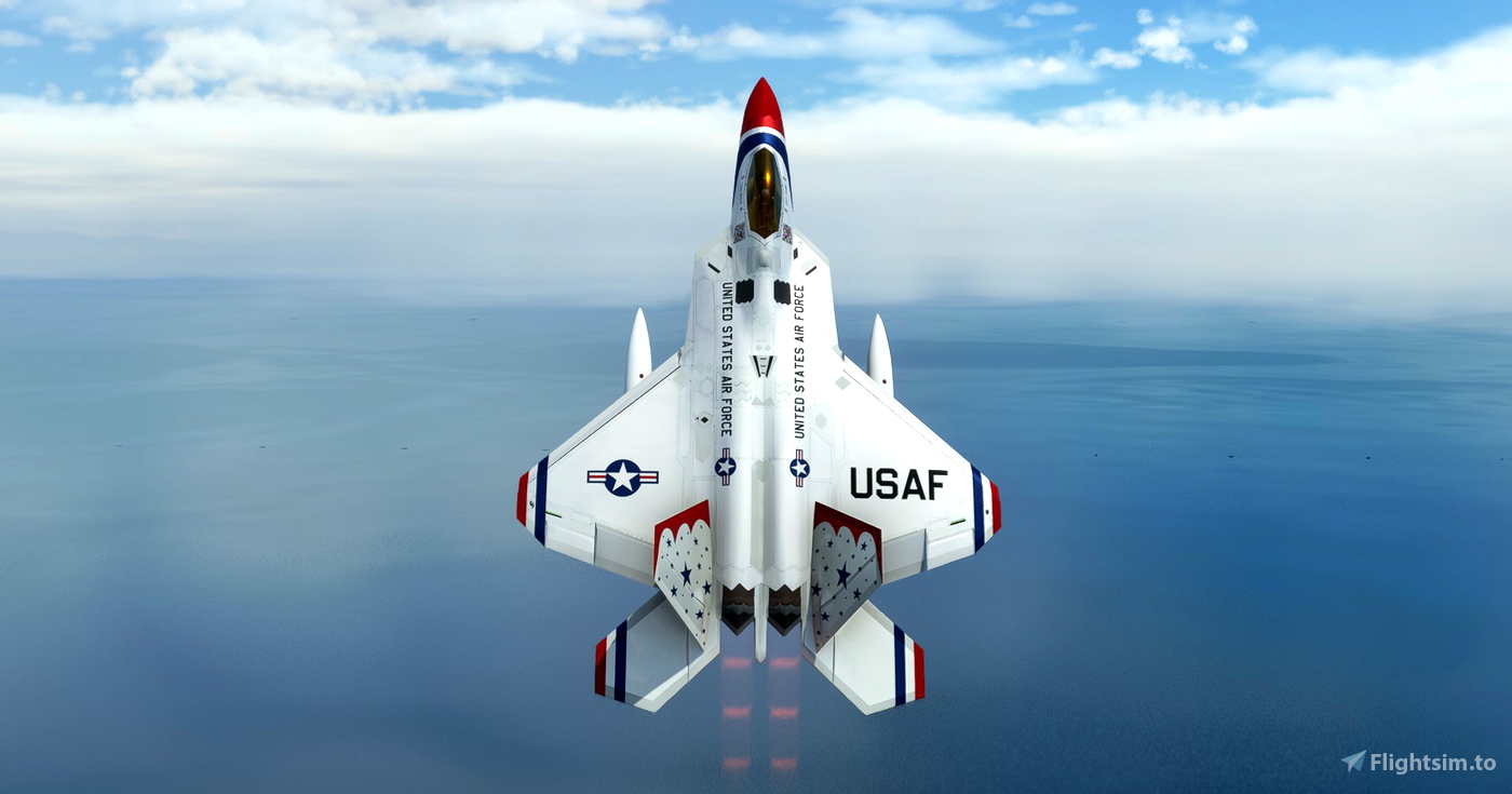 US Air Force / USAF "ThunderBirds 1" Top Mach Studios F-22A for ...