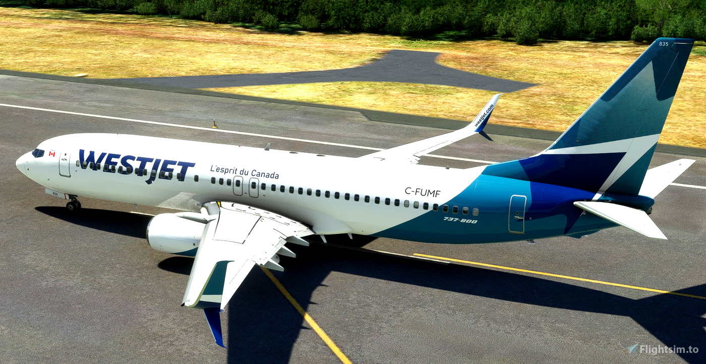 WestJet "2018 livery" "C-FUMF" PMDG B737-800 Scimitar winglets for ...