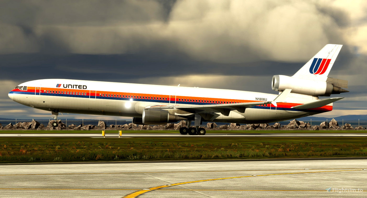 United Airlines N1806U (Bass Saul) | SkySimulations MD-11 [4K] for Microsoft Flight Simulator | MSFS