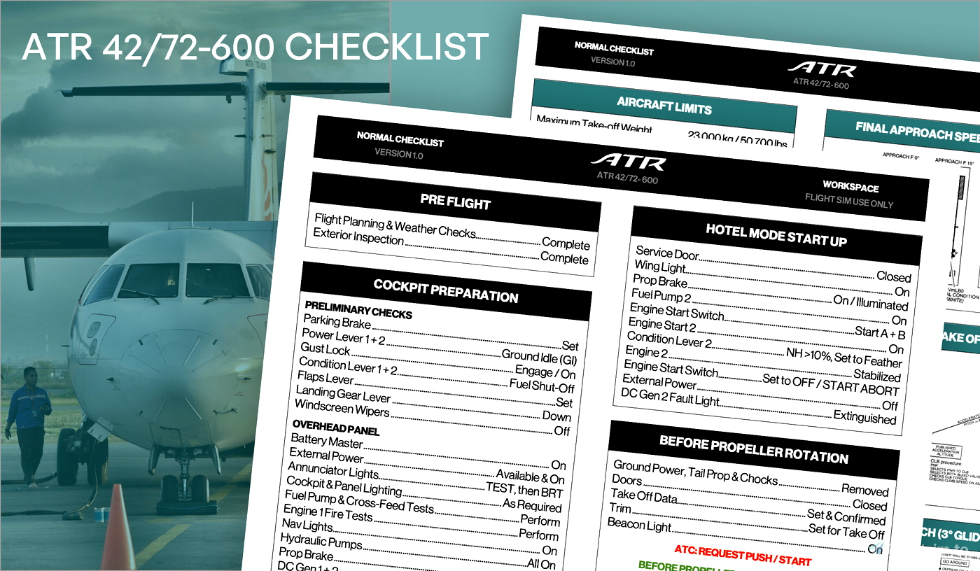 ATR 42/72-600 Checklist for Microsoft Flight Simulator | MSFS