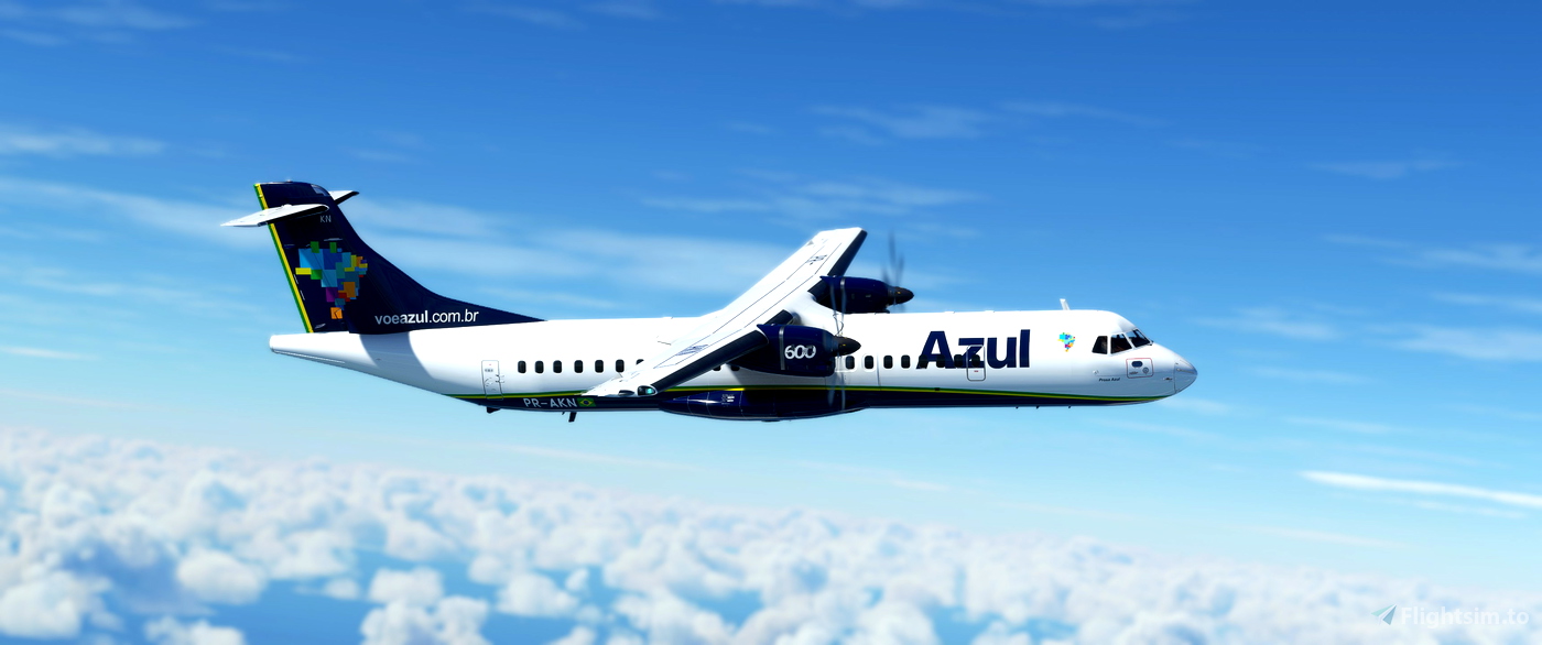 Azul (New Livery + Custom Cabin Interior) | PR-AKN | Asobo ATR 72-600 ...