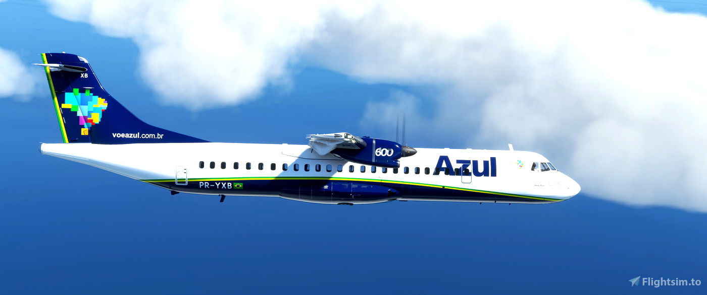 Azul (New Livery + Custom Cabin Interior) | PR-YXB | Asobo ATR 72-600 ...