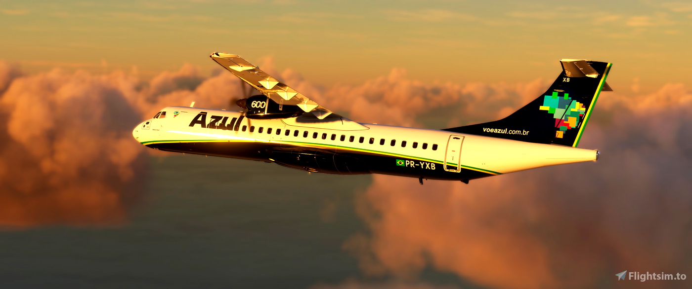 Azul (New Livery + Custom Cabin Interior) | PR-YXB | Asobo ATR 72-600 ...