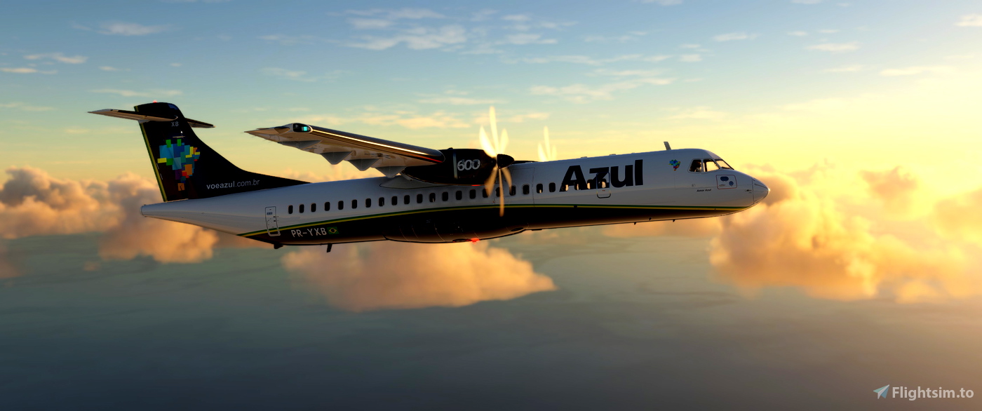 Azul (New Livery + Custom Cabin Interior) | PR-YXB | Asobo ATR 72-600 ...
