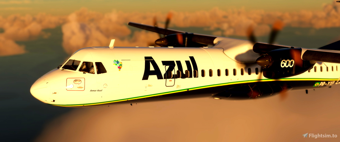 Azul (New Livery + Custom Cabin Interior) | PR-YXB | Asobo ATR 72-600 ...