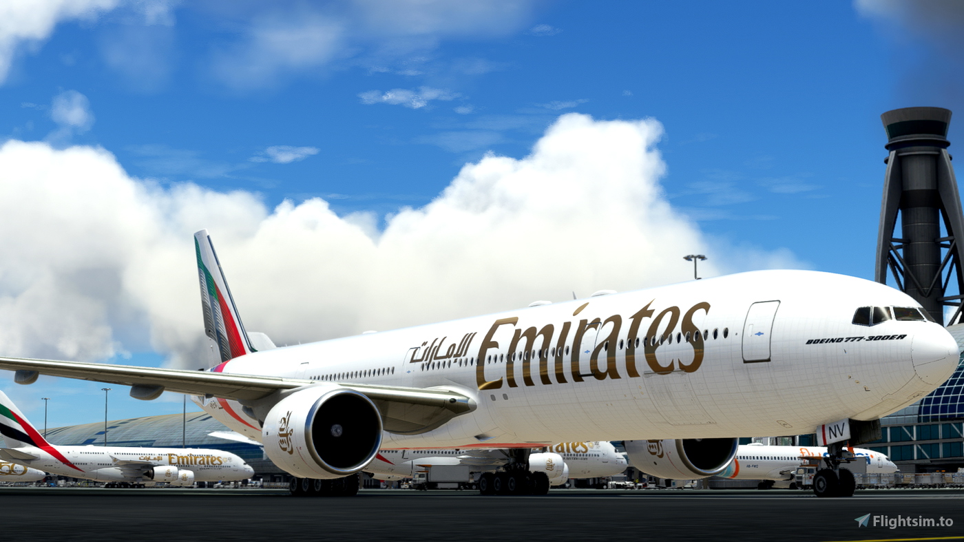 CS Boeing 777-300GE Emirates New Livery 4K & 8K for Microsoft Flight ...