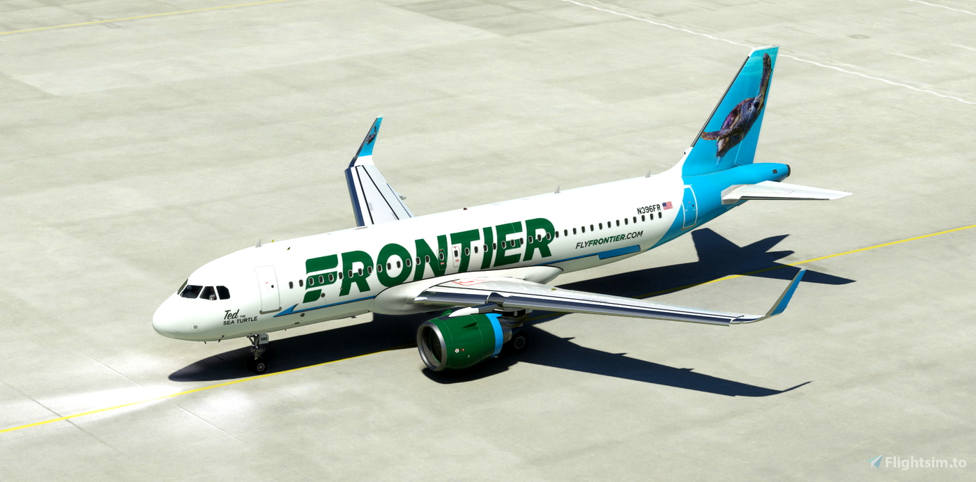 FBW A32NX Frontier | N396FR | Ted the Sea Turtle | 8K for Microsoft ...